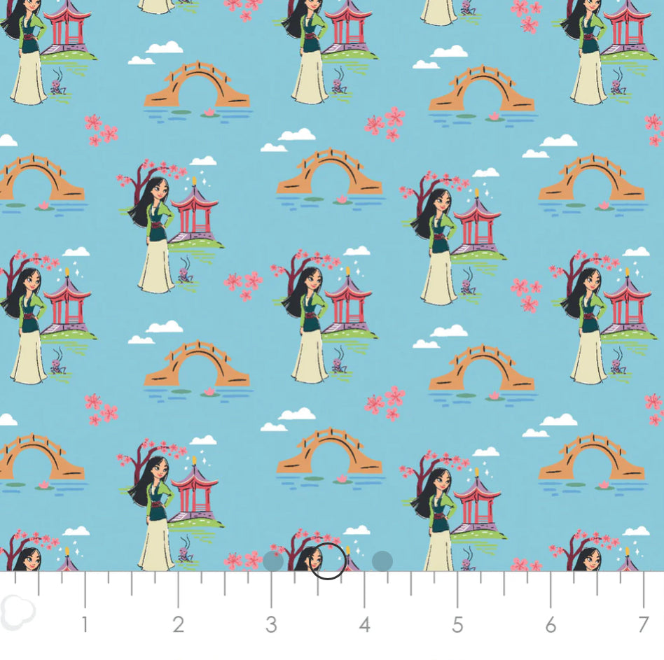 Disney Heart of a Princess Collection - Princess Mulan - Blue Fabric ...