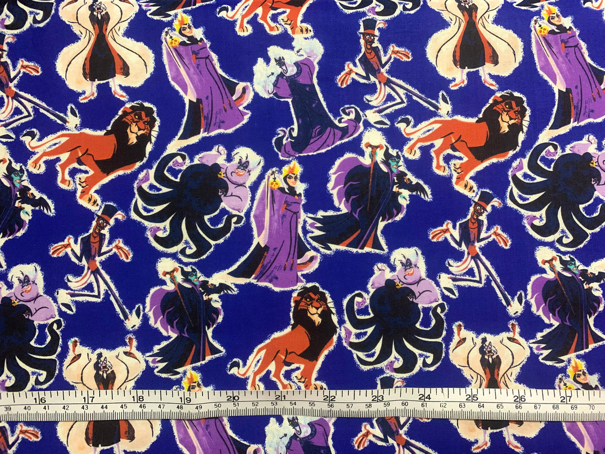 Disney Villains Mayhem Collection - Villain Cut Out Clooage - Blue Fab ...