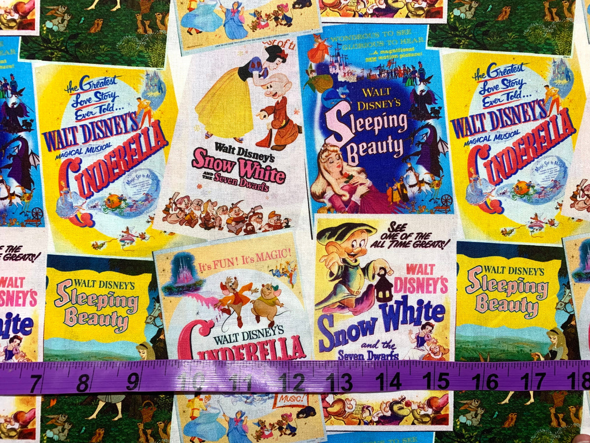 Classics Princess Posters Fabric - 1/2 Meter - Cotton Fabric – Les ...